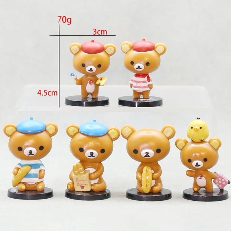 6 ชิ้น 4.5 ซม.น่ารัก Rilakkuma รูป Action Figure Rilakkuma Mini รูป Pvc ...