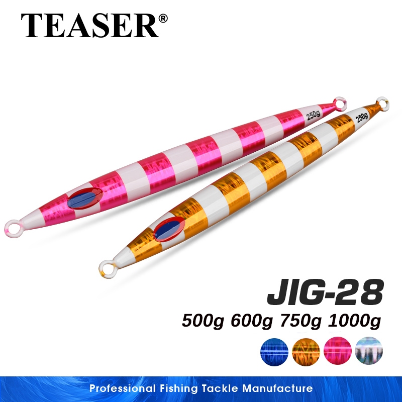 TEASER【J28】 500g 600g 750g 1000g Fast Fall Jigging Lures โลหะ Jigs เรือ ...