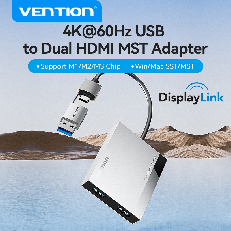 Vention อะแดปเตอร์ USB เป็น Displaylink MST USB-C USB เป็น HDMI 4K@60Hz Converter สําหรับ ...