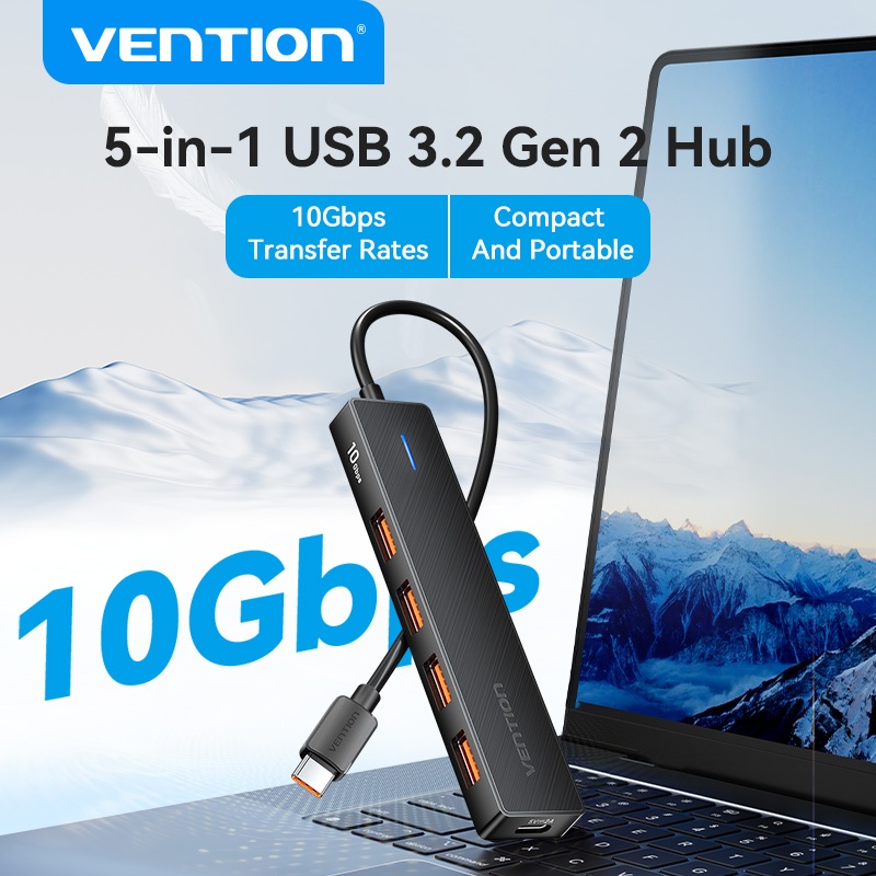 Vention 5-in-1 USB-C ถึง USB 3.2 Gen 2 Type-A x 4/USB-C 10Gbps Hub ...