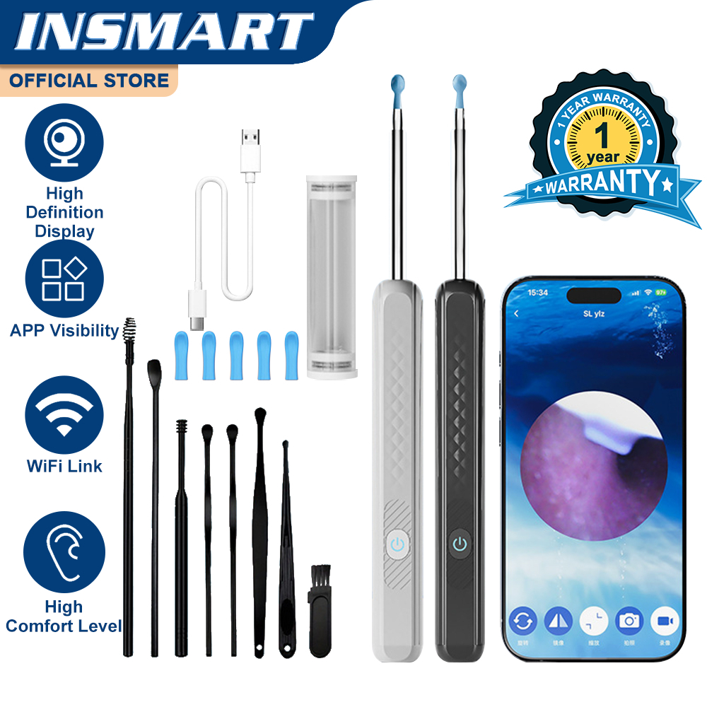 INSMART กําจัดขี้หู Ear พร้อมกล้อง High-Definition Visible กันน้ําไฟ ...