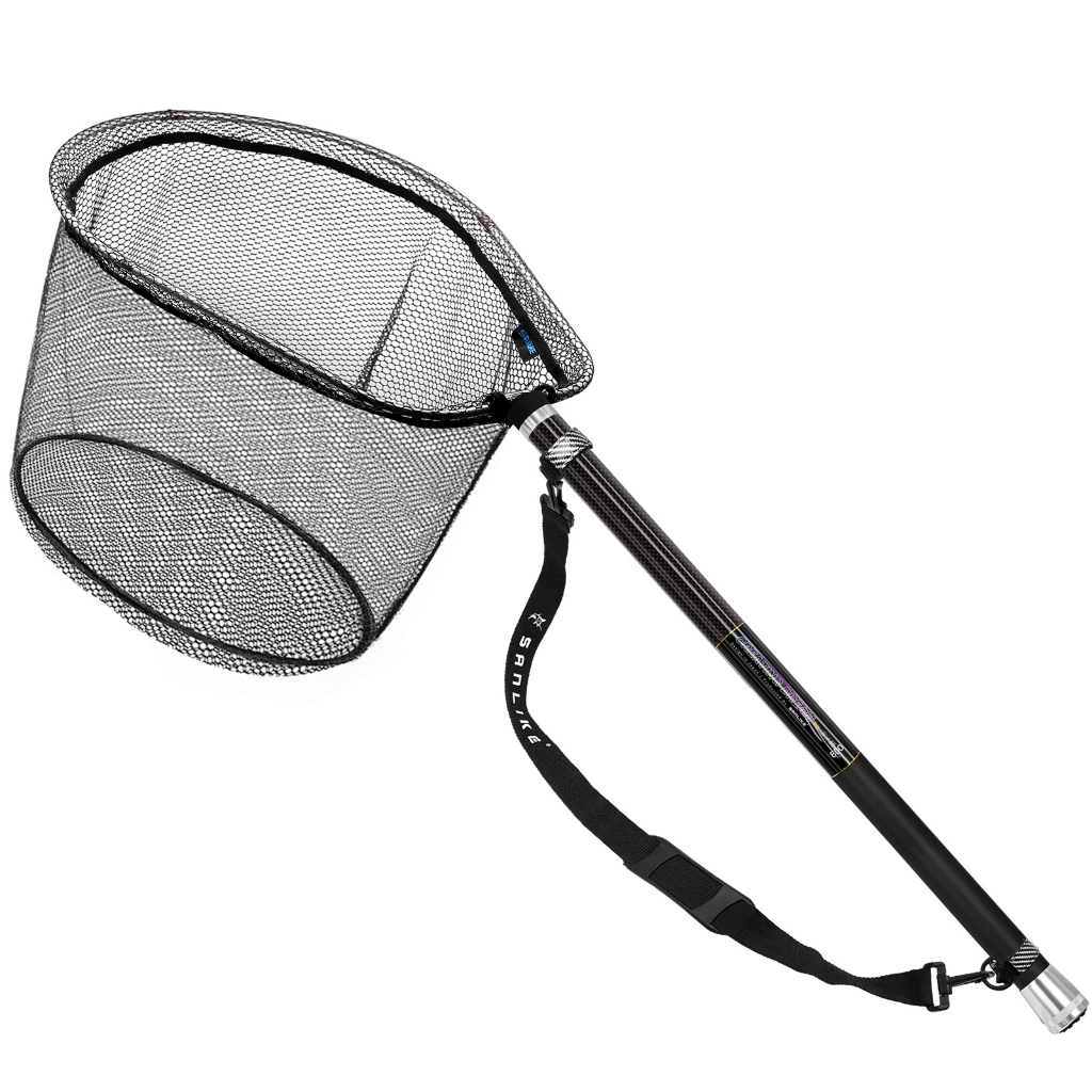 Sanlike 99% คาร์บอนไฟเบอร์ Telescopic Fishing Net Rod ตกปลา Landing ...