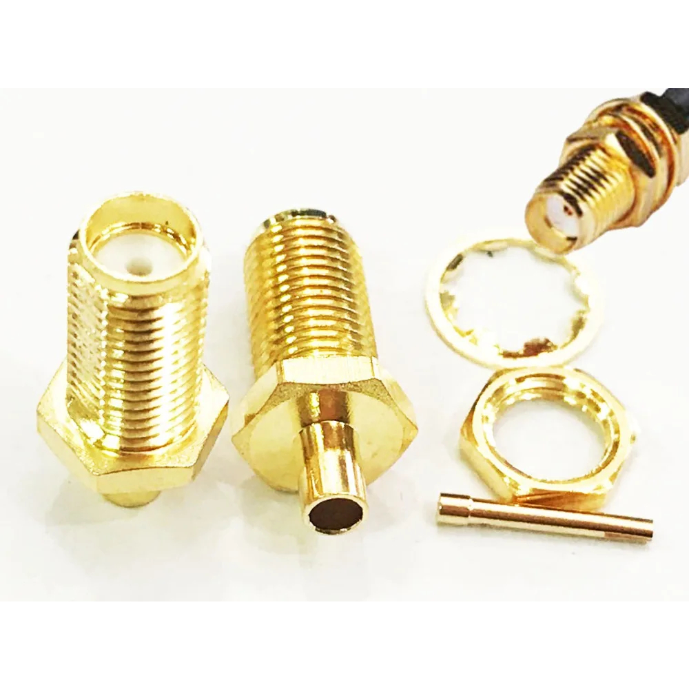 5 ชิ้น SMA หญิงแจ็ค Solder semi-rigid RG405 0.086" RF Coaxial Cable Connector อะแดปเตอร์ ...