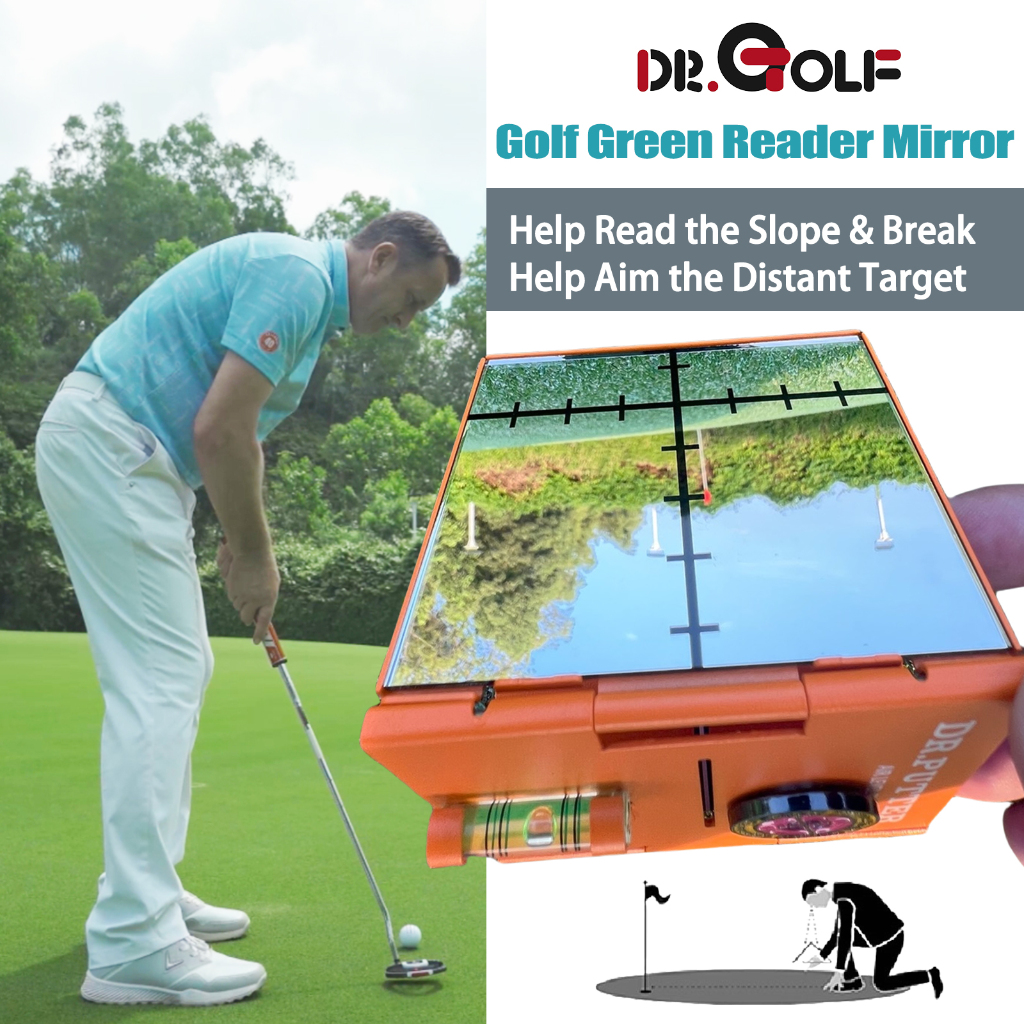 Dr.putter เครื่องอ่านกอล์ฟ สีเขียว กระจก ระดับอากาศ พัตเตอร์มองเห็นพัต ...