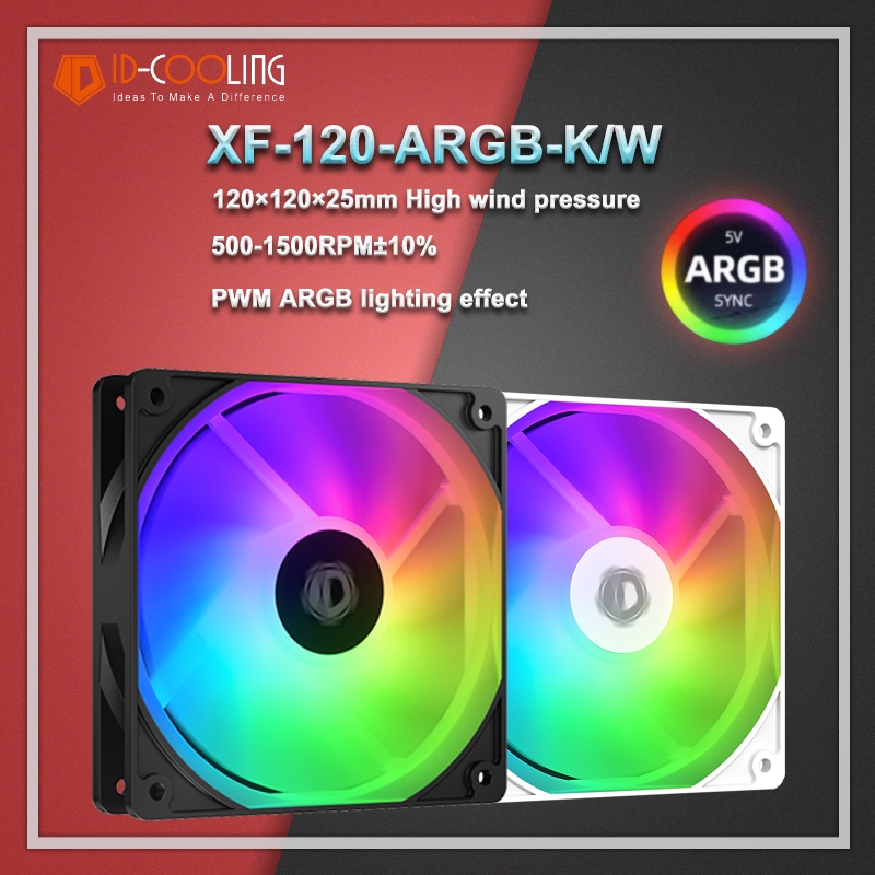 Id-cooling XF-120-ARGB-K/W ARGB 12 ซม.PWM อุณหภูมิควบคุมเงียบแชสซีพัดลม ...