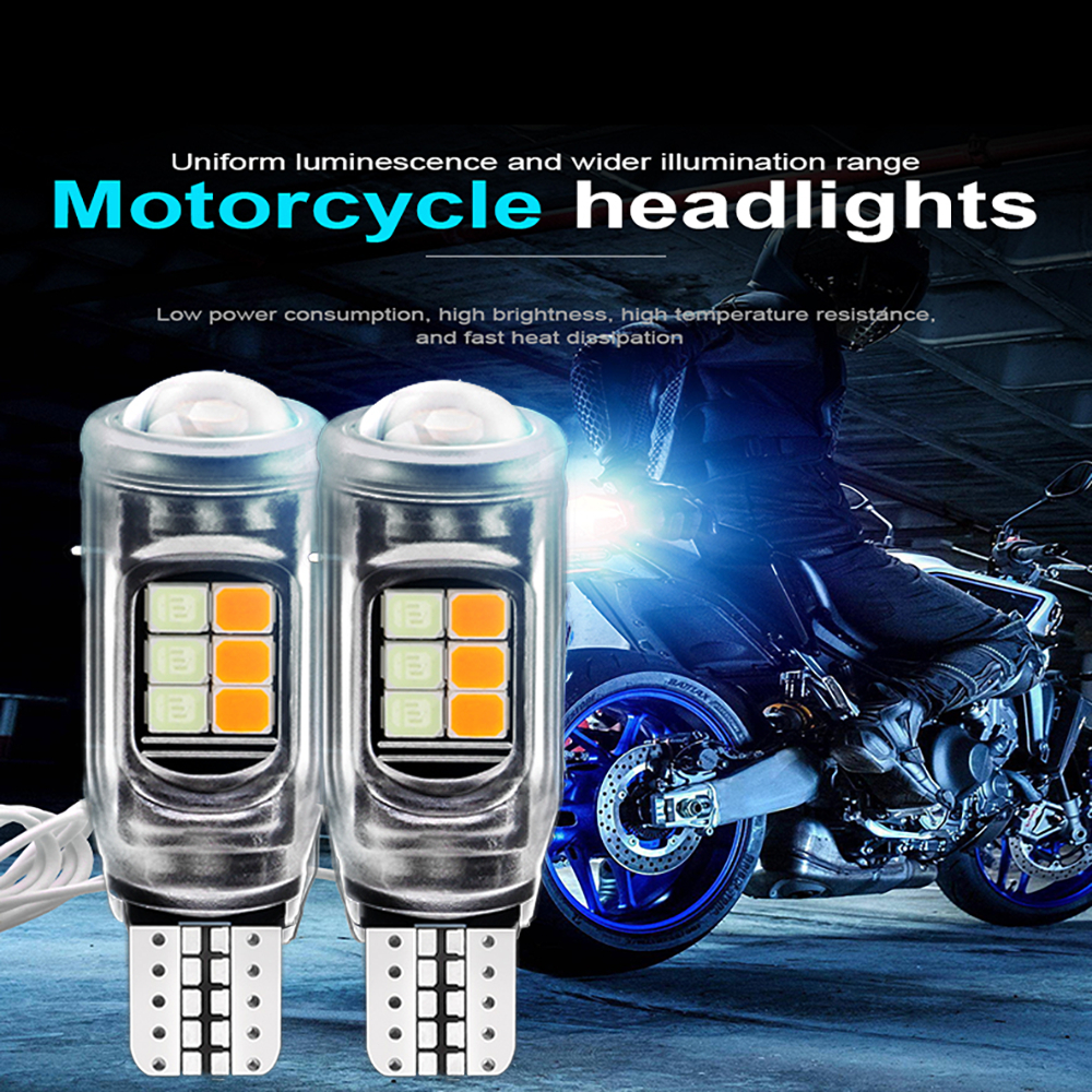 2PCST15 Dual Contact Led W16W ไฟเลี้ยวรถจักรยานยนต์ 2 สีไฟวิ่งกลางวัน ...