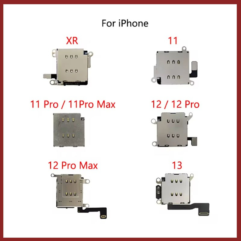 Dual Sim Card ถาด Socket Reader Holder Slot Flex Cable สําหรับ iPhone ...