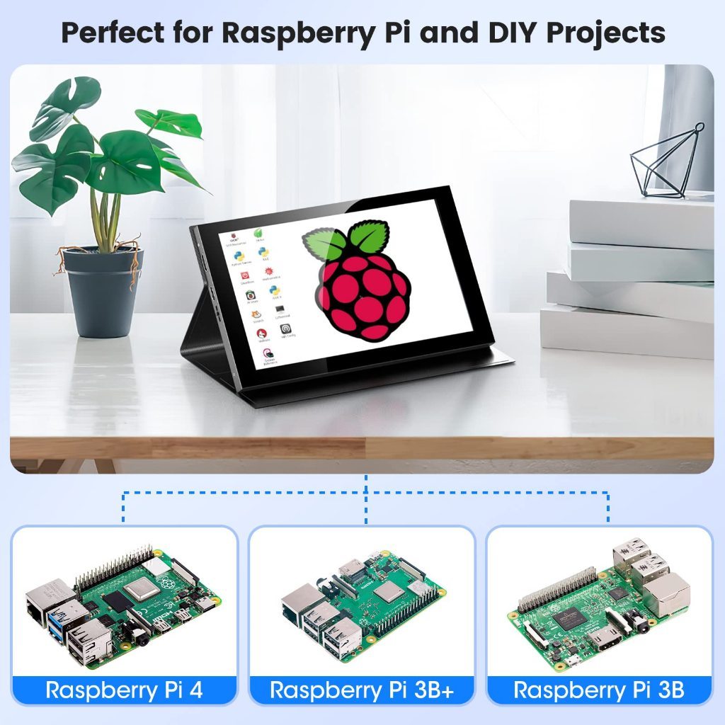 ZSCMALL Raspberry Pi RasPi หน้าจอสัมผัส 7 นิ้ว 1024x600 IPS portable 5 Point Laptop RasPi 4B 3B ...