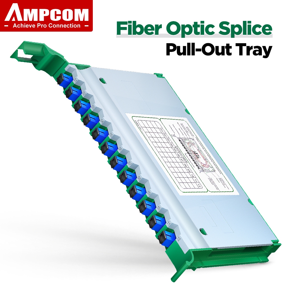 Ampcom ถาดประกบสไลด์แบบดึงออกสําหรับตู้ FIber Optic ODF Full-load SC ...