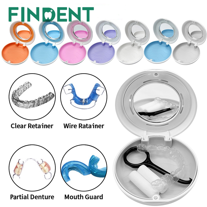 1 ชิ้นทันตกรรม Retainer กล่องที่มองไม่เห็นวงเล็บผู้ถือกล่องเก็บแบบพกพา ...