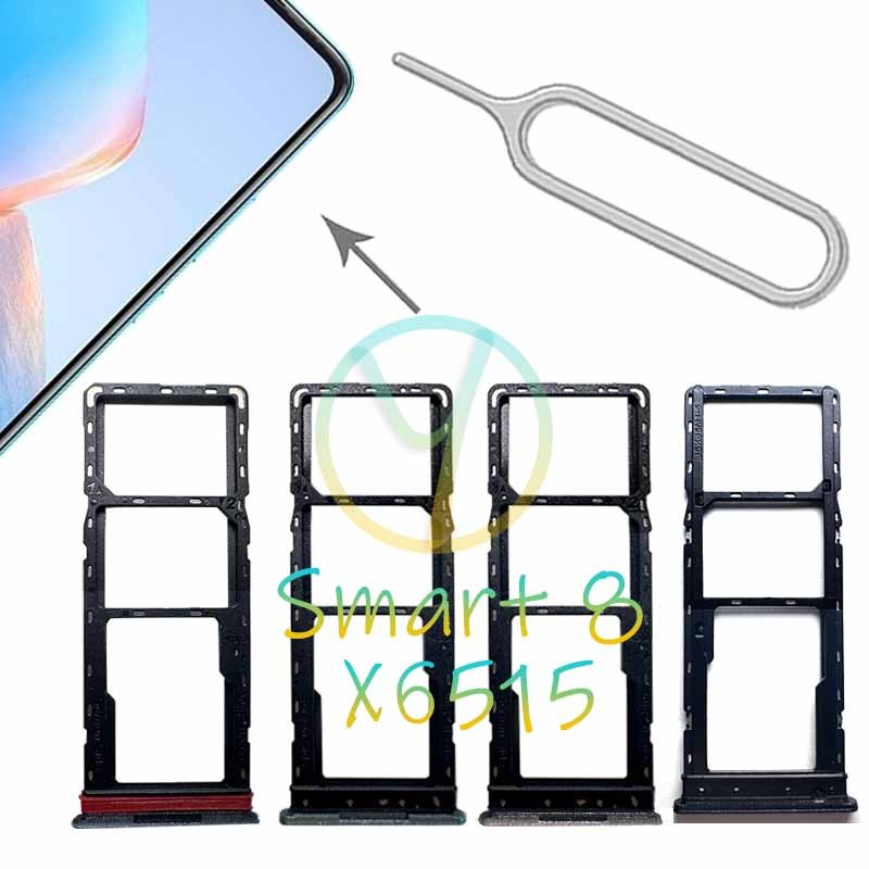 ถาดซิมการ์ดสําหรับ Infinix Smart 8 X6525 ซิมการ์ดเชื่อมต่อซ็อกเก็ตที่ ...