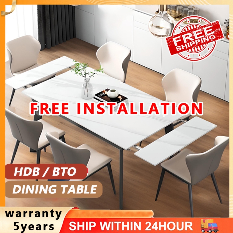 Sintered R2 R2 fuji หินเก้าอี้บ้านชุดโต๊ะรับประทานอาหารขยายได้ 1m-2m ...