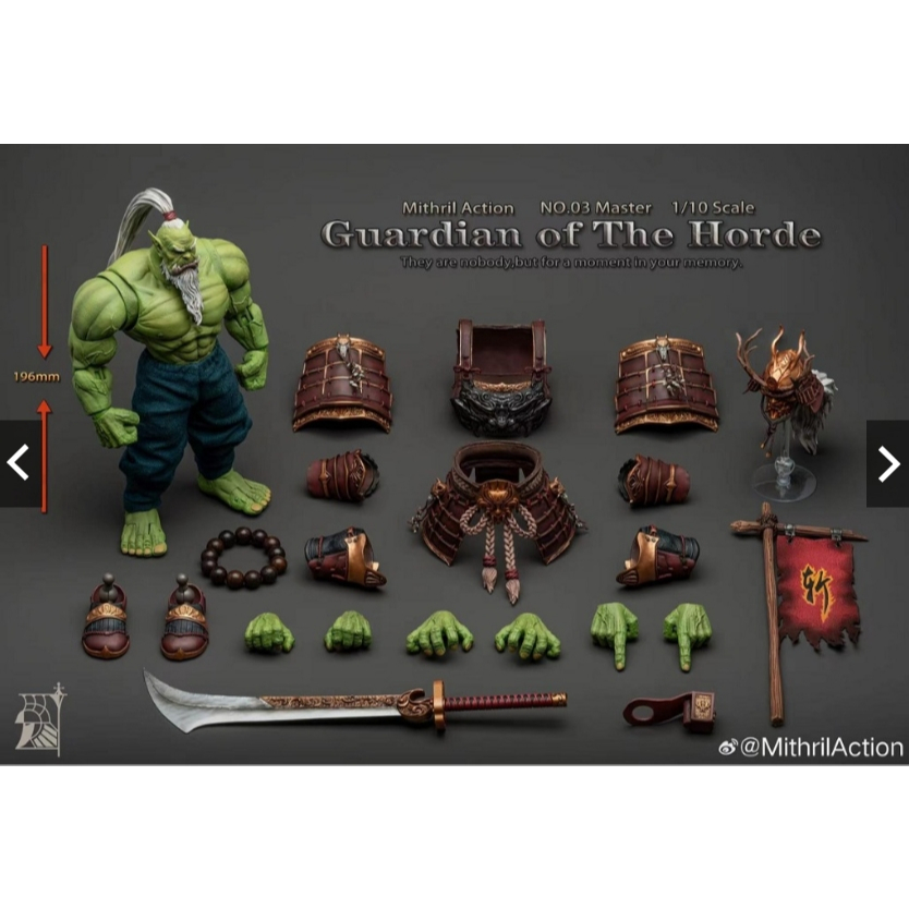 Mithril Studio 1 / 10 Warcraft Bestial Orc 03 Master Samurai Blademaster Action Figure | Shopee ...
