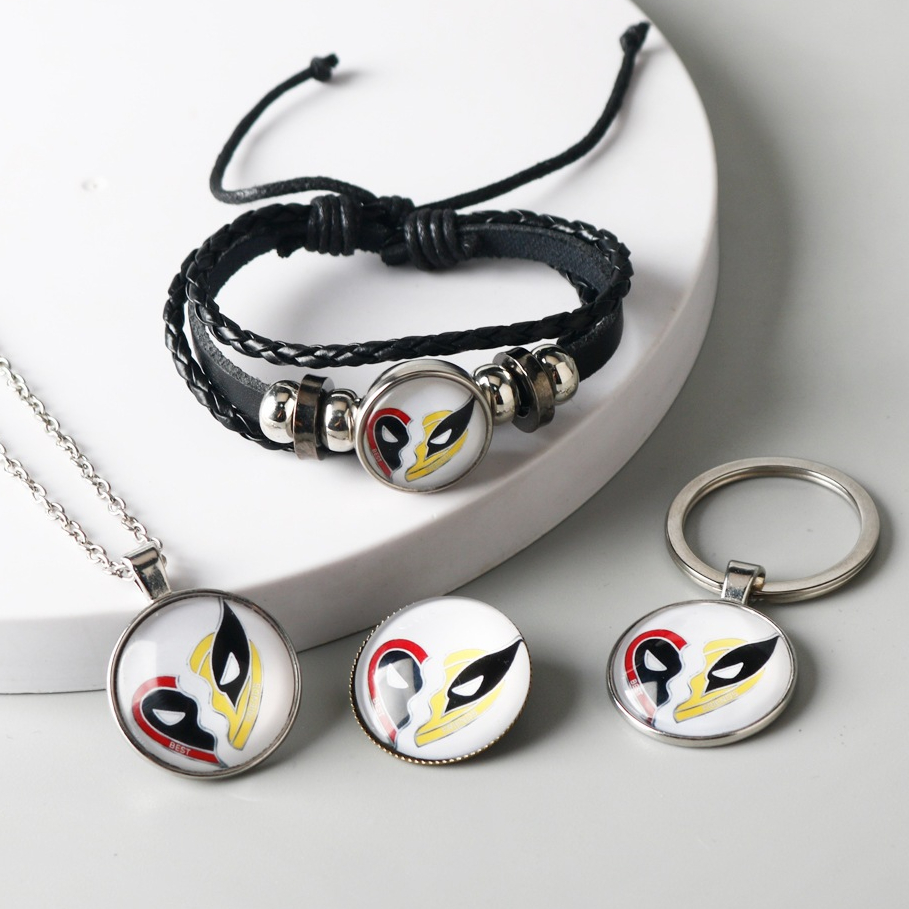 แฟชั่น Deadpool The Wolverine Charms สร้อยข้อมือคู่ PU หนังสร้อยข้อมือ ...