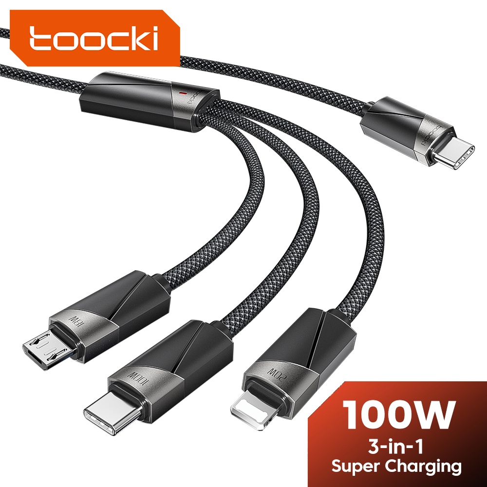 Toocki 3 In 1 สายชาร์จ USB C Type C เป็น Type C Micro 1OS 100W ชาร์จ ...