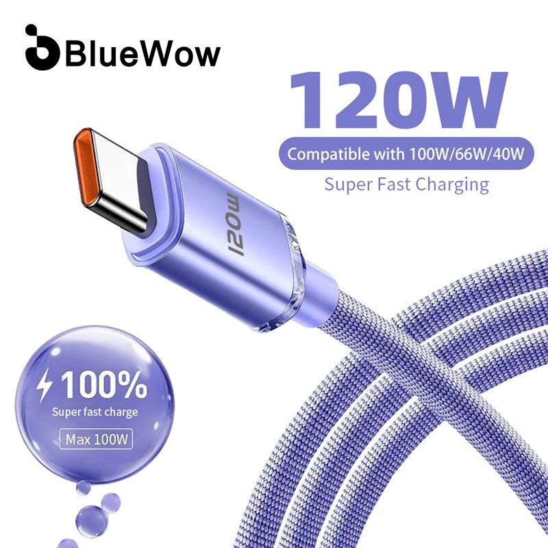 Bluewow 6A สาย type c ชาร์จเร็ว สาย Usb to type c 120w เครื่องชาร์จ type c ชาร์จเร็ว | Shopee ...