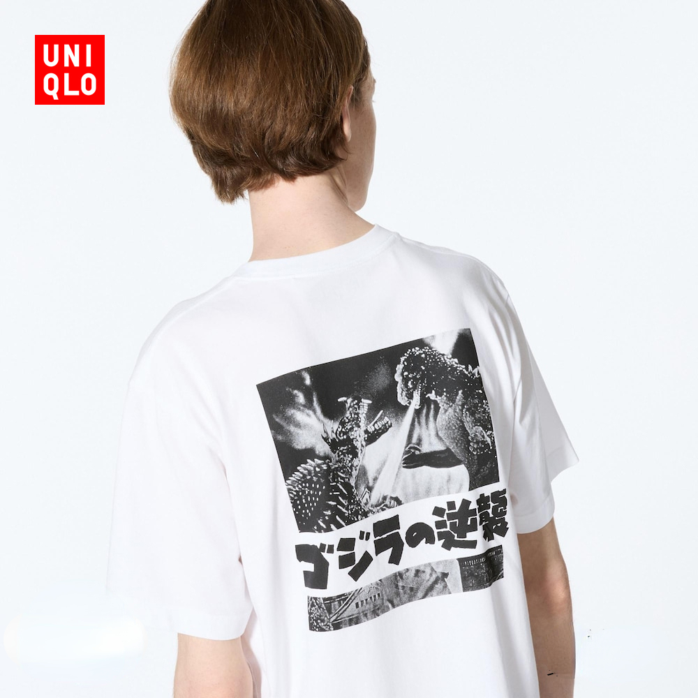Uniqlo ผู้ชายและผู้หญิงคู่ UT Godzilla 70th Anniversary พิมพ์เสื้อยืด ...