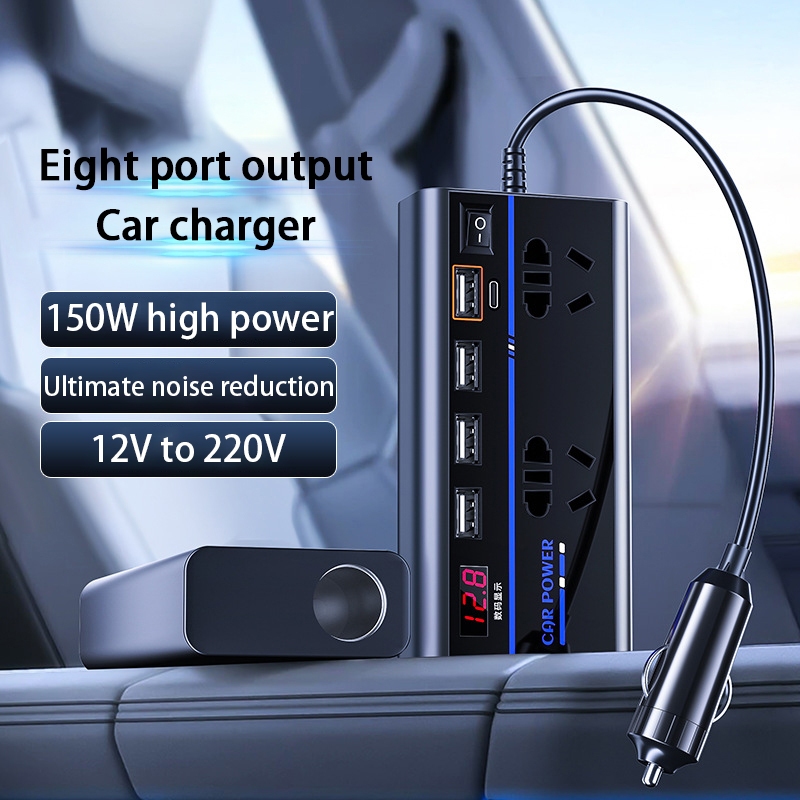 ที่ชาร์จแบตในรถ 12v24v Universal 150W Inverter Converter 220v เครื่องชาร์จอัจฉริยะใหม่ไฟแช็ก ...