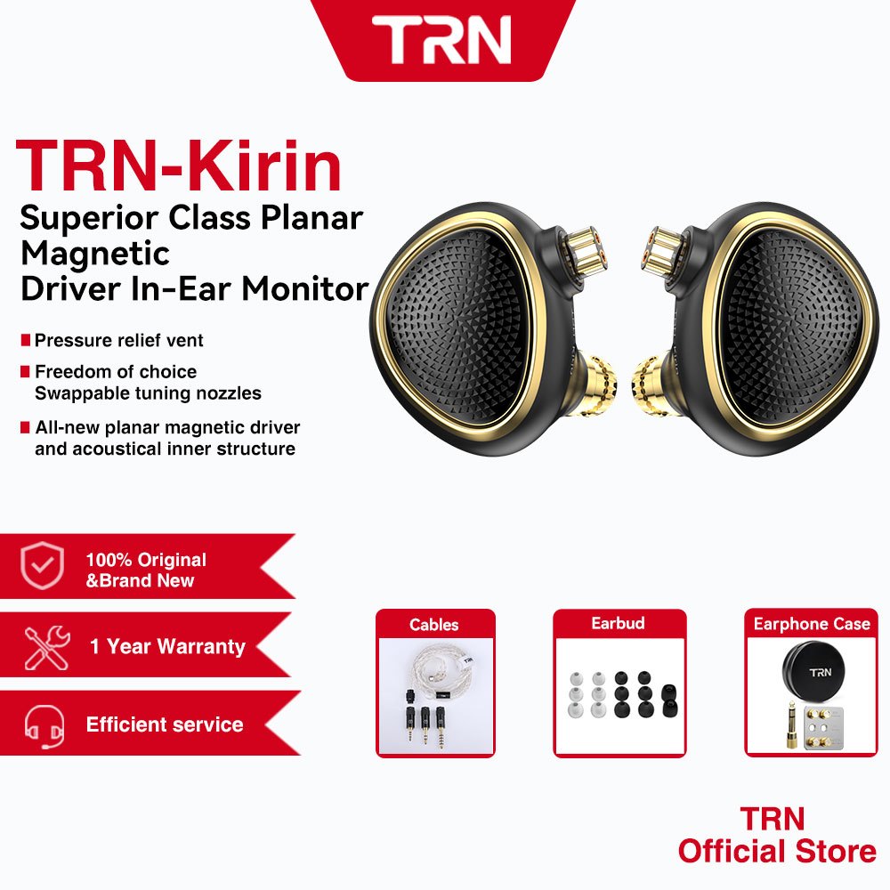 Trn Kirin หูฟังชนิดใส่ในหู 14.5 มม.Polar Diaphragm Unit IEM HIFI Noise ...