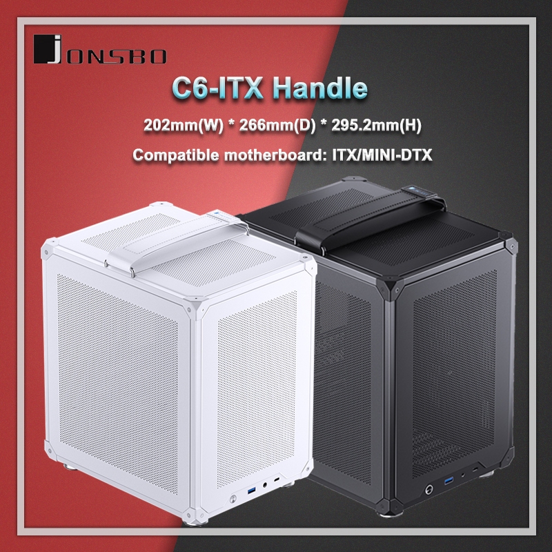 Jonsbo C6 MATX Mini ITX สําหรับ PC Type-C ATX แหล่งจ่ายไฟ ITX แบบพกพา Mini Desktop ตาข่ายแชสซี ...