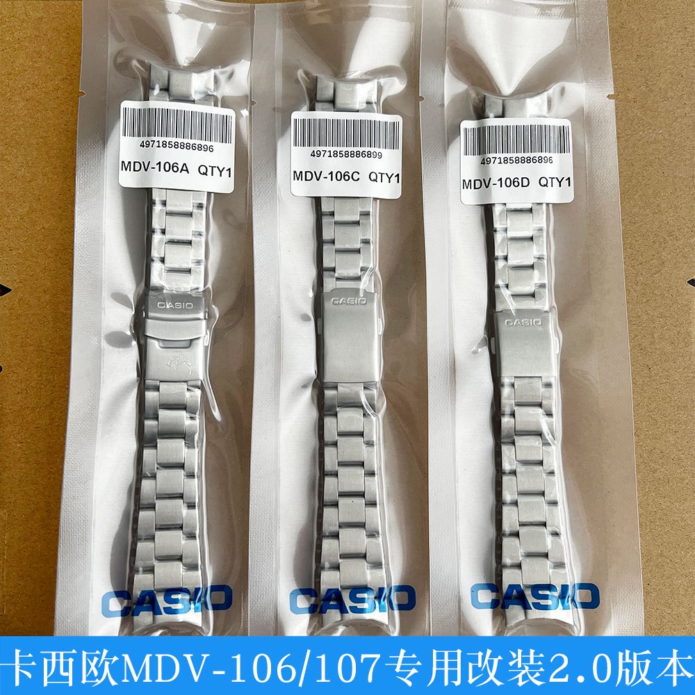เหมาะสําหรับ Casio MDV-106/107 Swordfish Strap MTP-1303/1374/1375/VD01 สร้อยข้อมือสายเหล็ก 22 ...