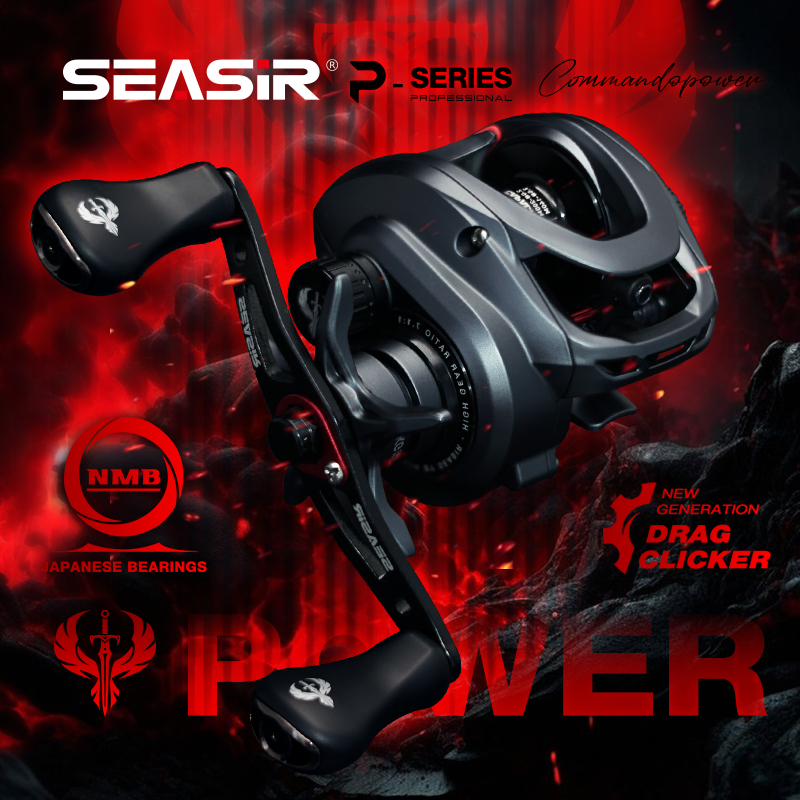 Seasir Commando Power Baitcasting ตกปลา Reel 7.1:1 อัตราทดเกียร์ความเร็วสูง 6 + 1 NMB แบริ่งลาก ...
