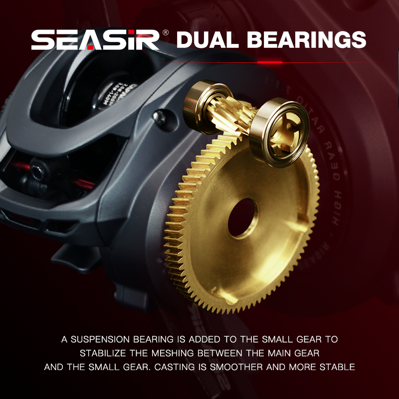 Seasir Commando Power Baitcasting ตกปลา Reel 7.1:1 อัตราทดเกียร์ความ ...