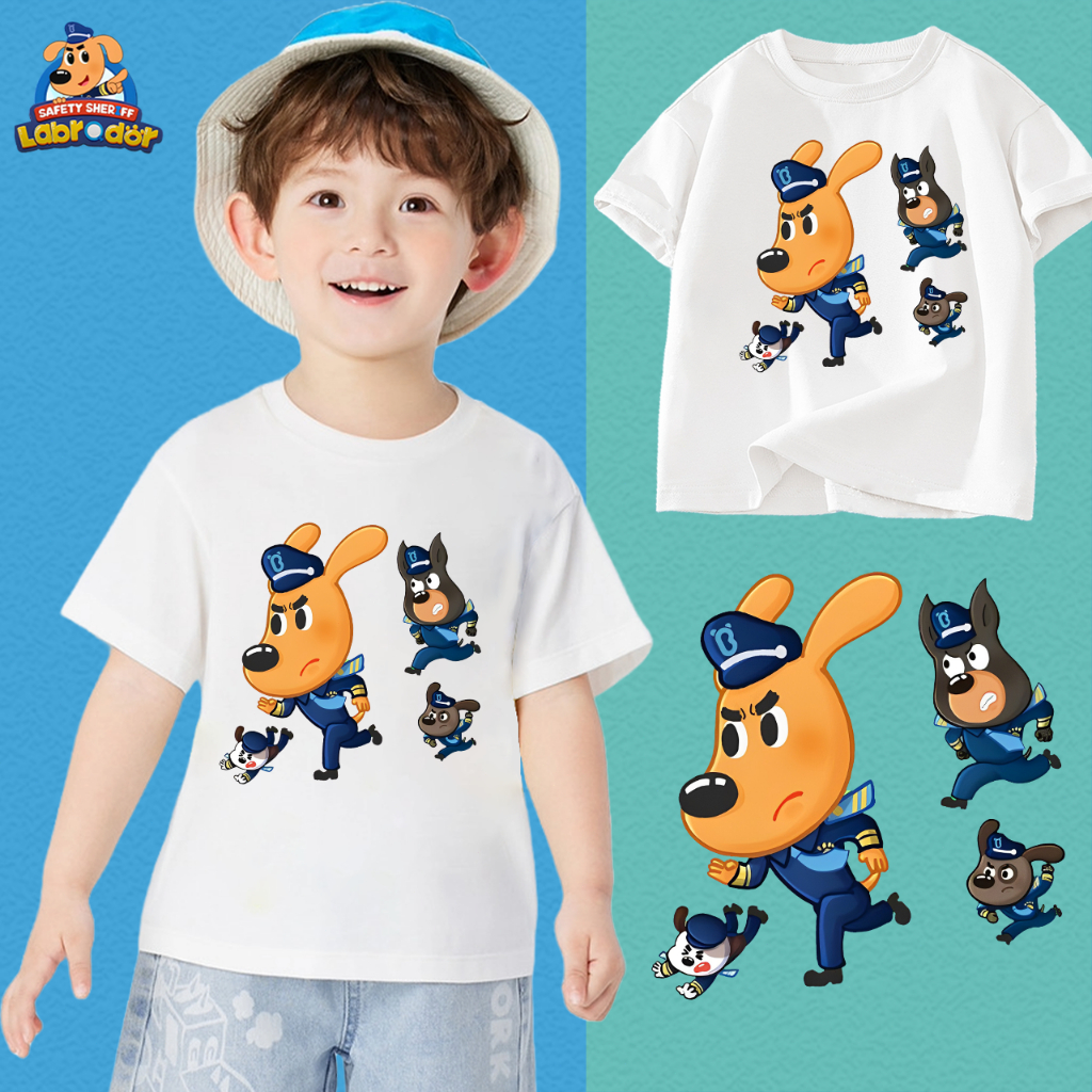 [ผ้าฝ้าย 100%]พร้อมส่ง เสื้อยืดเด็ก นายอำเภอลาบราดอร์ Sheriff Labrador ...