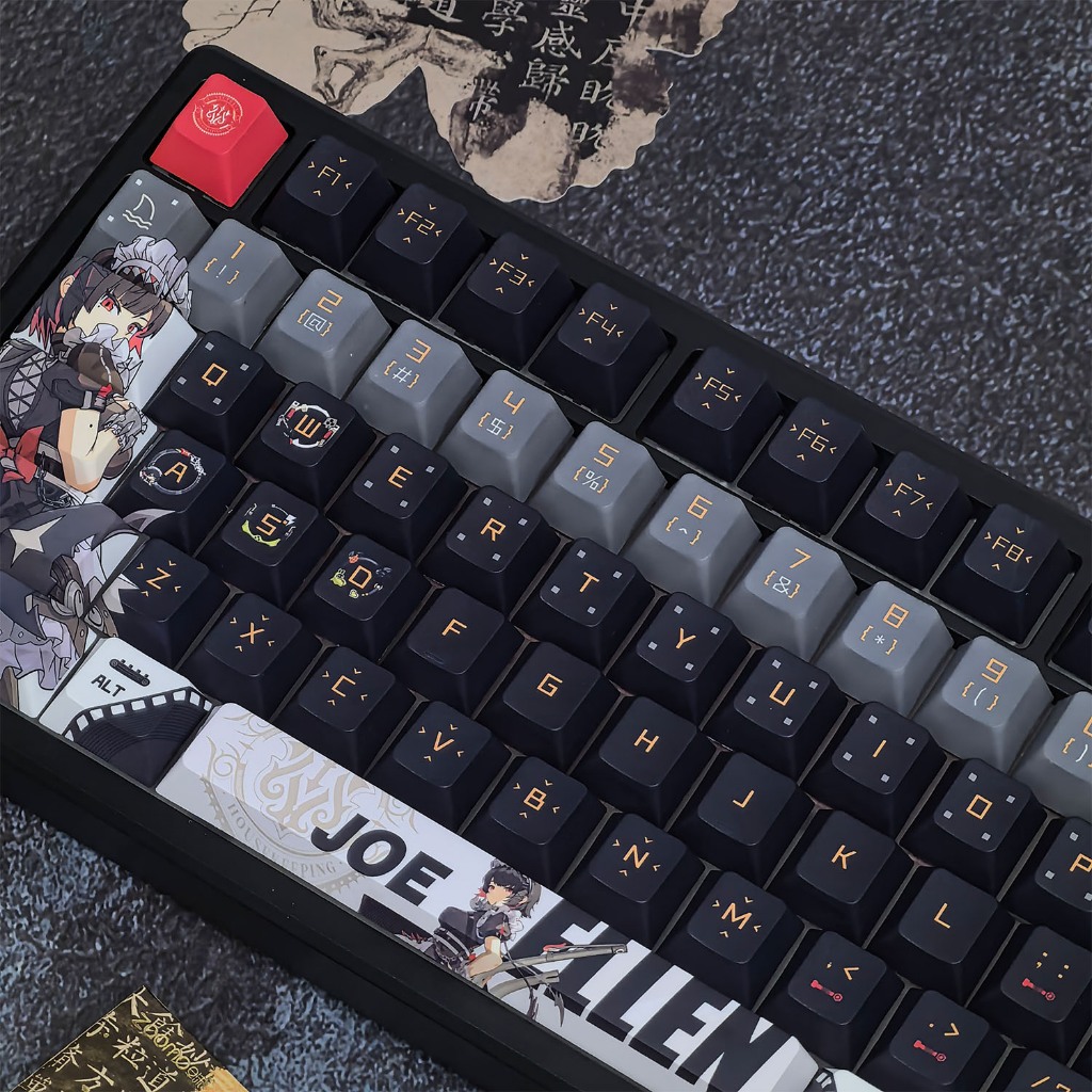 Ellen Joe Keycap โปรไฟล์เชอร์รี่ 129 คีย์ PBT ห้าด้าน Dye Sublimation ...