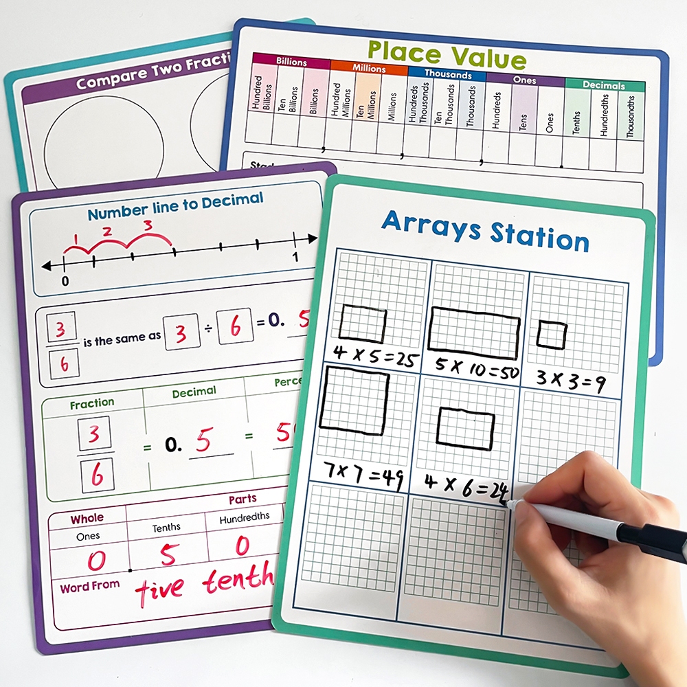 Dry Erase Multiplication/Fraction /Place Value Whiteboard for Kids,Math ...
