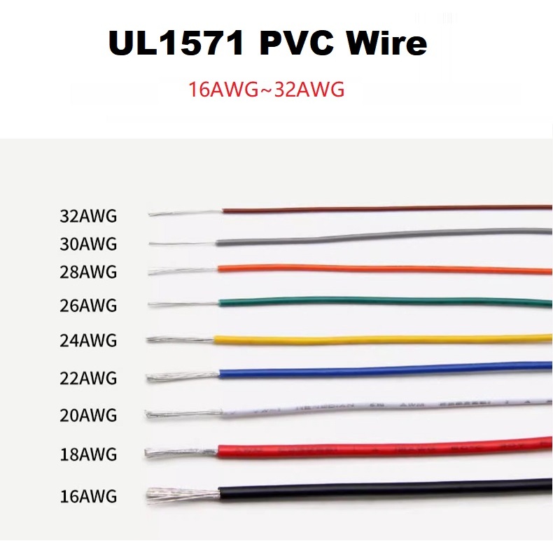 UL1571 PVC Wire 32/30/28/26/24/22 ~ 16AWG ฉนวน OFC ดีบุกทองแดง Electron โคมไฟสายสิ่งแวดล้อม LED ...