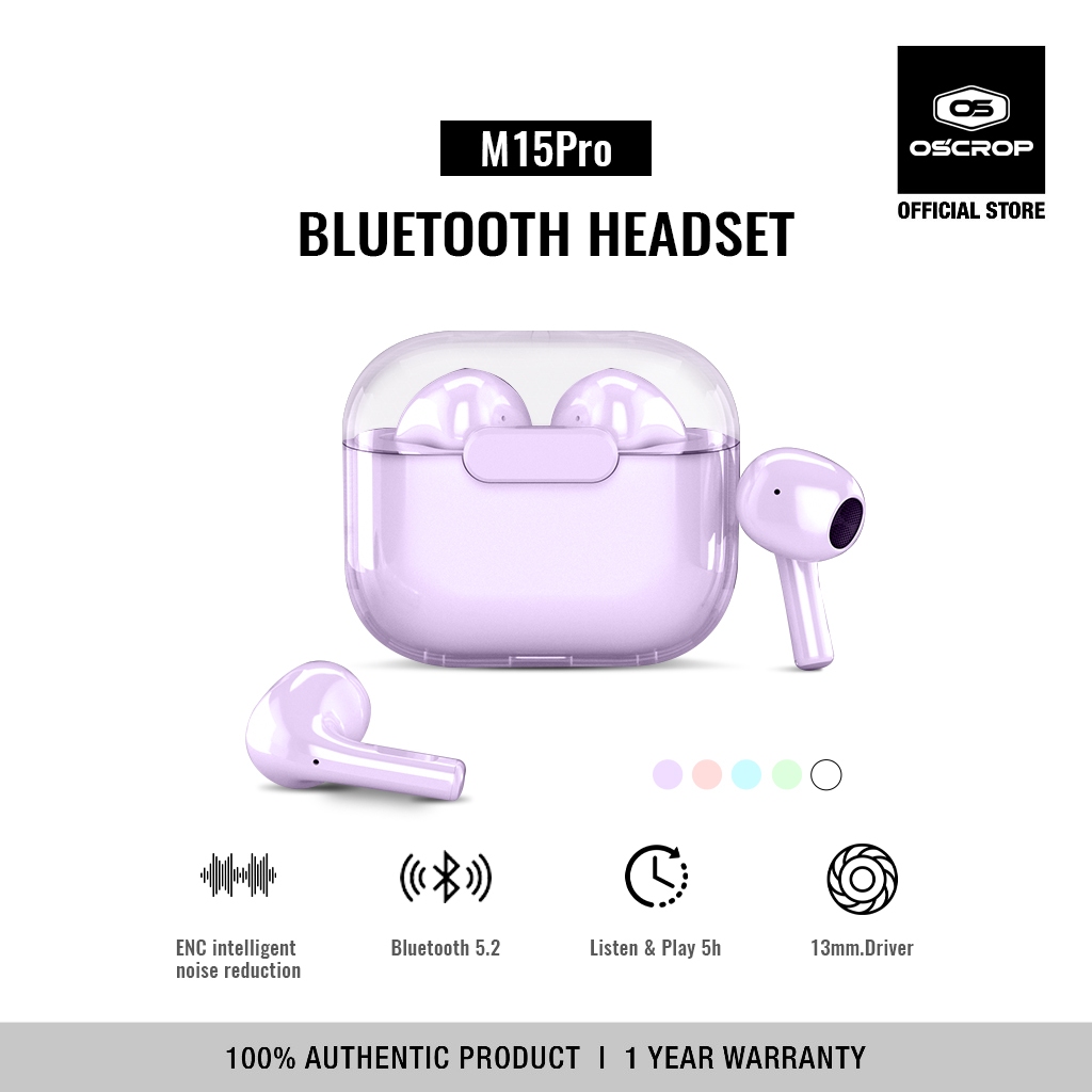 TWS-M15 Pro หูฟังบลูทูธไร้สาย 5.2 สเตอริโอ เสียงรอบทิศทาง กันน้ํา และ ...