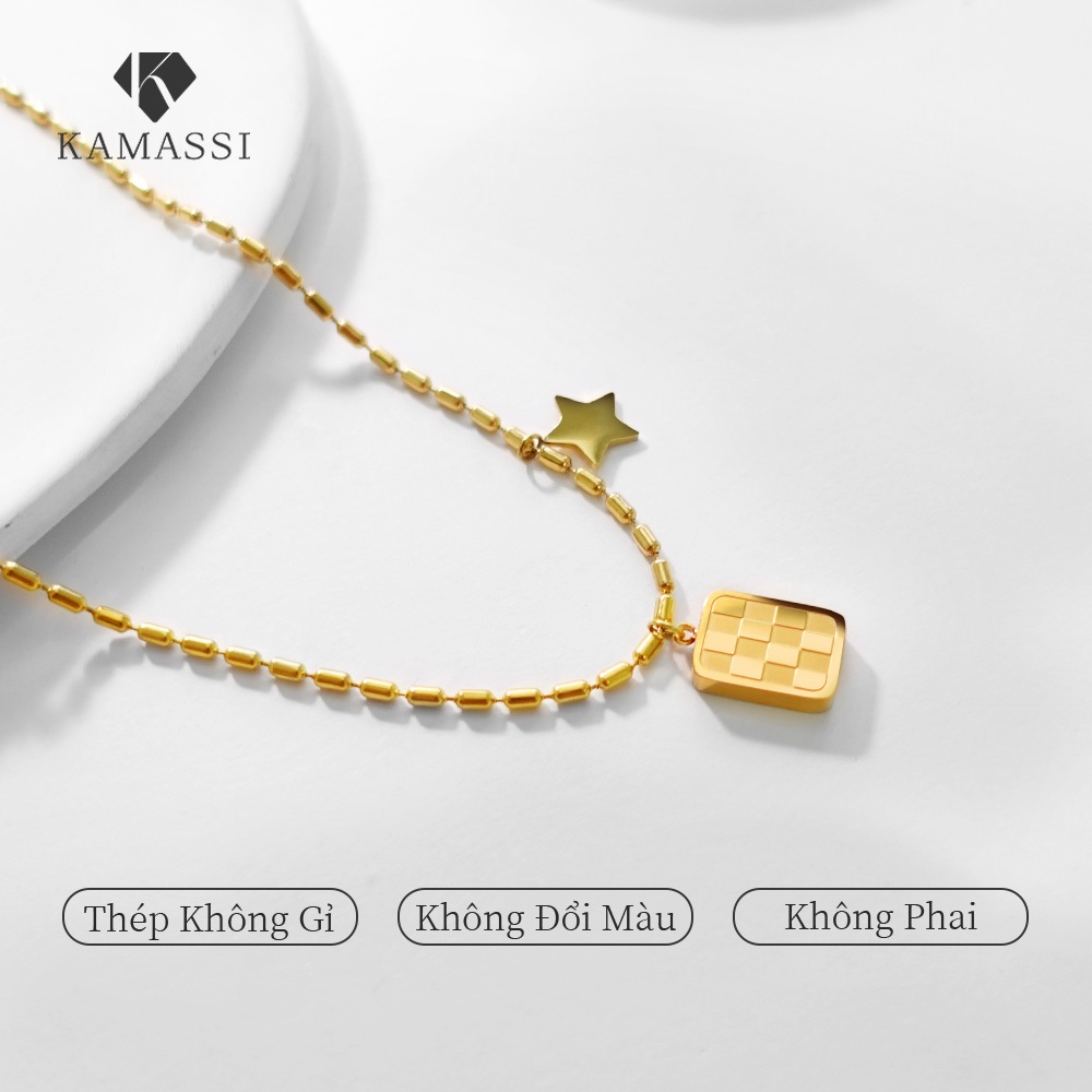 KAMASSI สร้อยคอสแตนเลสสตรี ไม่ลอก อย่าจางหาย ฟรีกล่องเครื่องประดับ ...