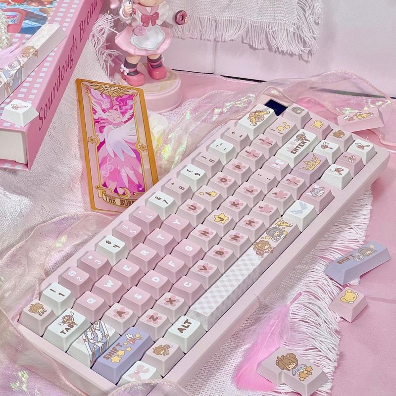 Magic Cardcaptor Sakura Keycaps 135 คีย์ MOA/Cherry ความสูง PBT วัสดุ ...