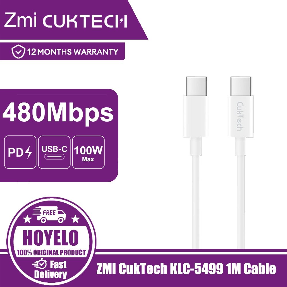Zmi CukTech KLC-5499 สายเคเบิลข้อมูล Type-C to Type-C (1 M) | Shopee Thailand
