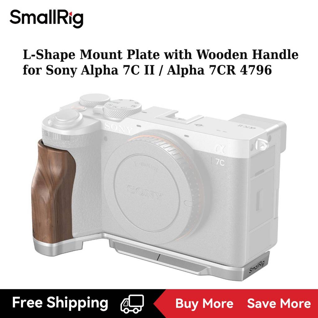 Smallrig L-Shape Mount Plate พร้อมที่จับไม้/ซิลิโคนสําหรับ Sony Alpha ...