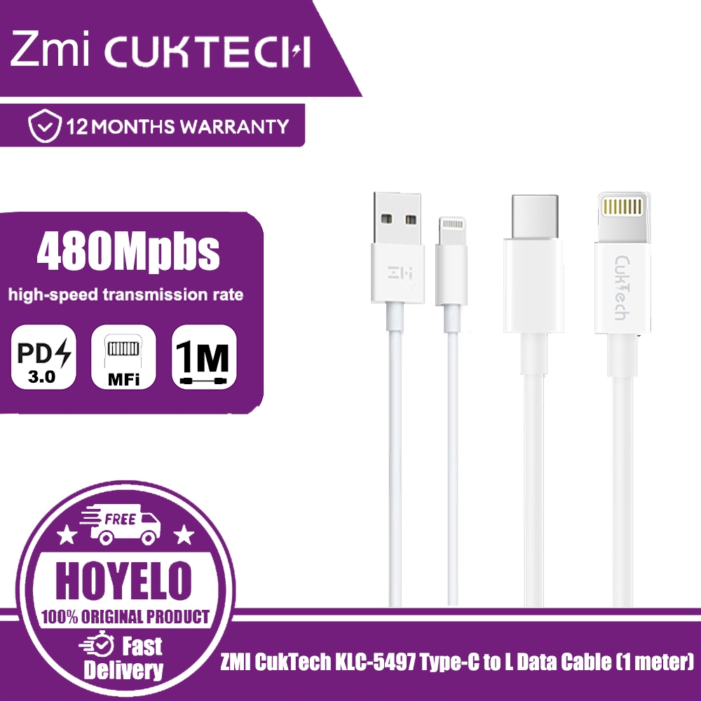 Zmi CukTech KLC-5497 Type-C to L Data Cable (1 เมตร) | Shopee Thailand
