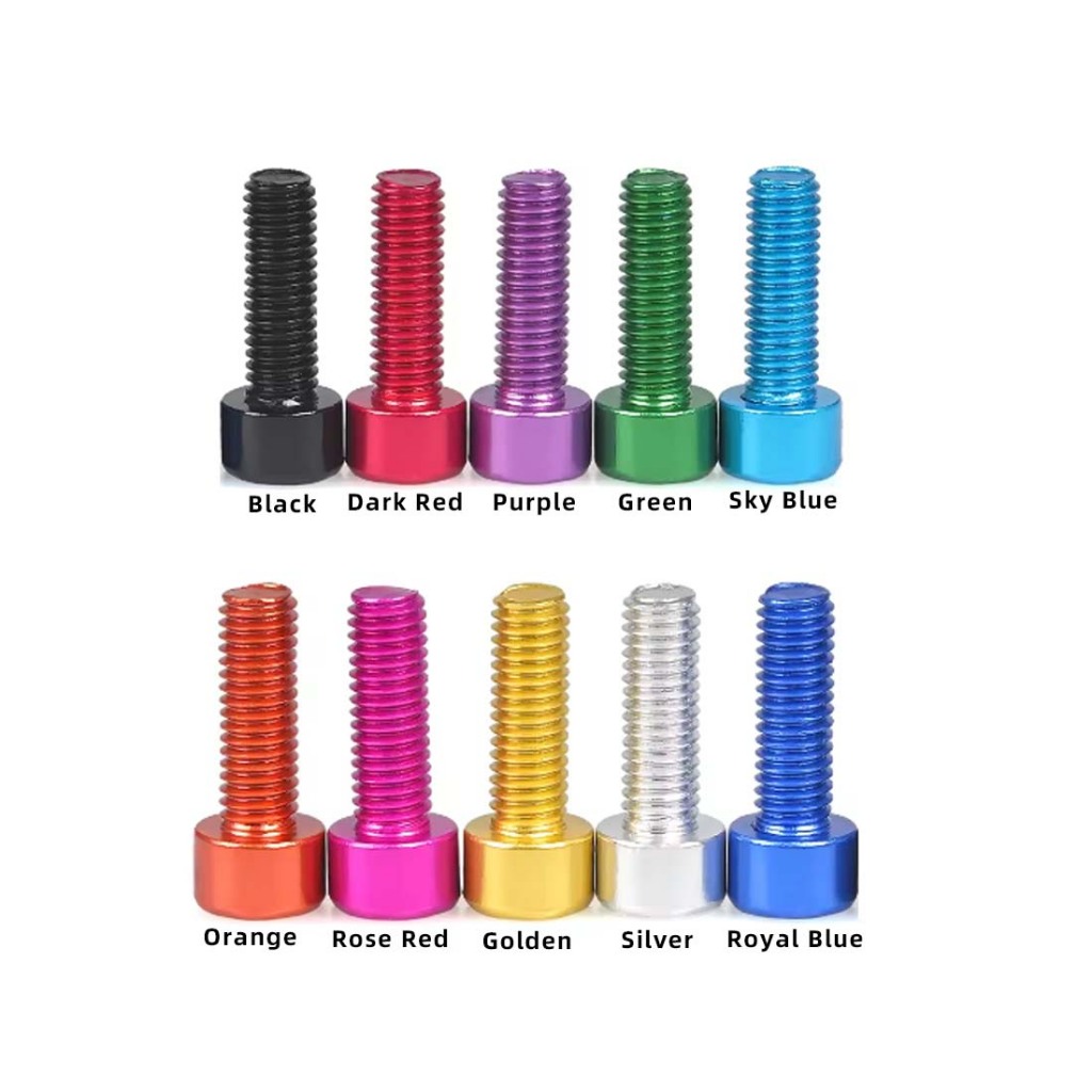 1PCS M6 อลูมิเนียม Allen Bolts DIY สีซ็อกเก็ตหมวกสกรู - Anodised Bolts ...