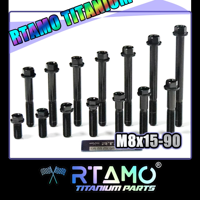 RTAMO Titanium Gr5 Gold Black Burnt Blue M8(เบอร์ 12) 15-90L M10(#14) x25 1.25P 1.5P KTM Head ...