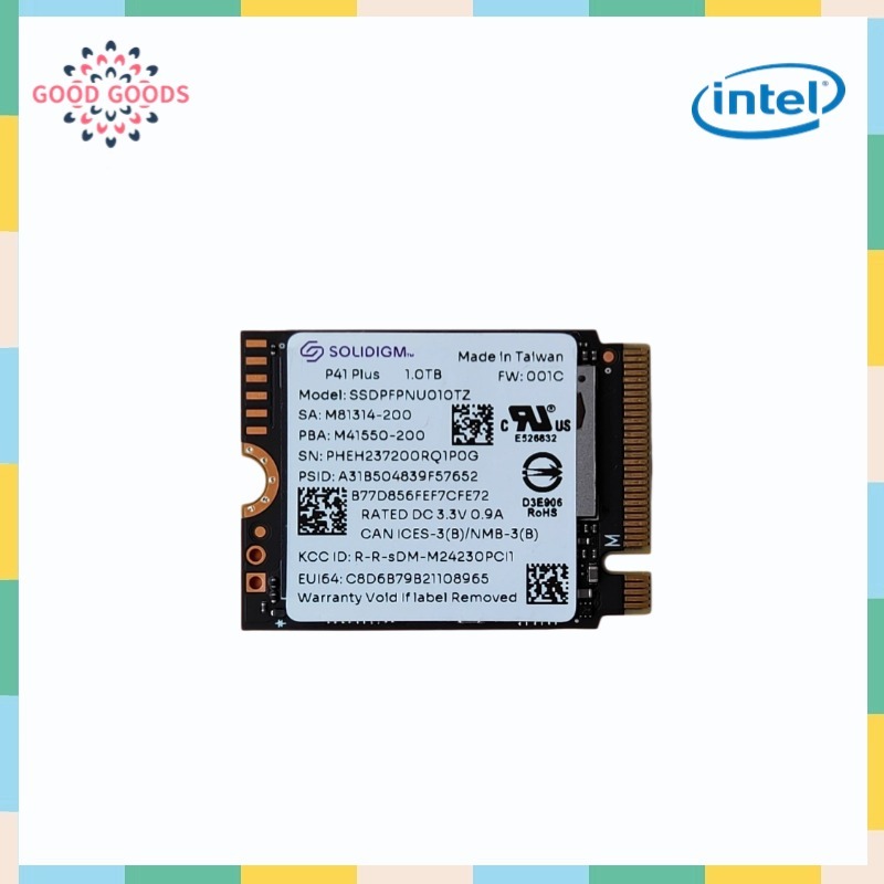 Intel/solidigm P41 Plus 1TB M.2 2230 PCIe 4.0X4 NVMe Gen4 QLC ไดรฟ์ ...