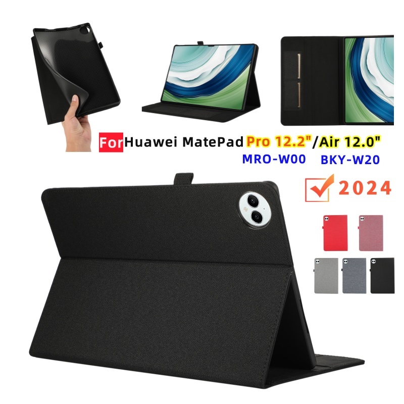 สําหรับ HUAWEI Matepad Pro 12.2 นิ้ว MRO-W00 2024 Matepad Air 12.0 (2024) กรณี BKY-W20 Flip ผ้า ...