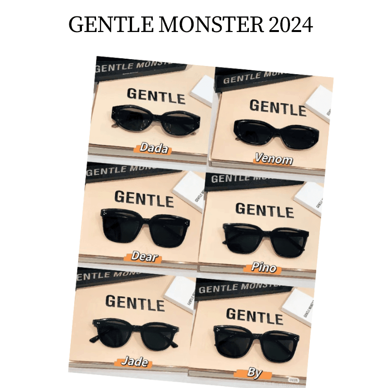 2024 Gentle Monster New Collection แว่นกันแดดอะซิเตทสีดํา DEAR BY PINO ...