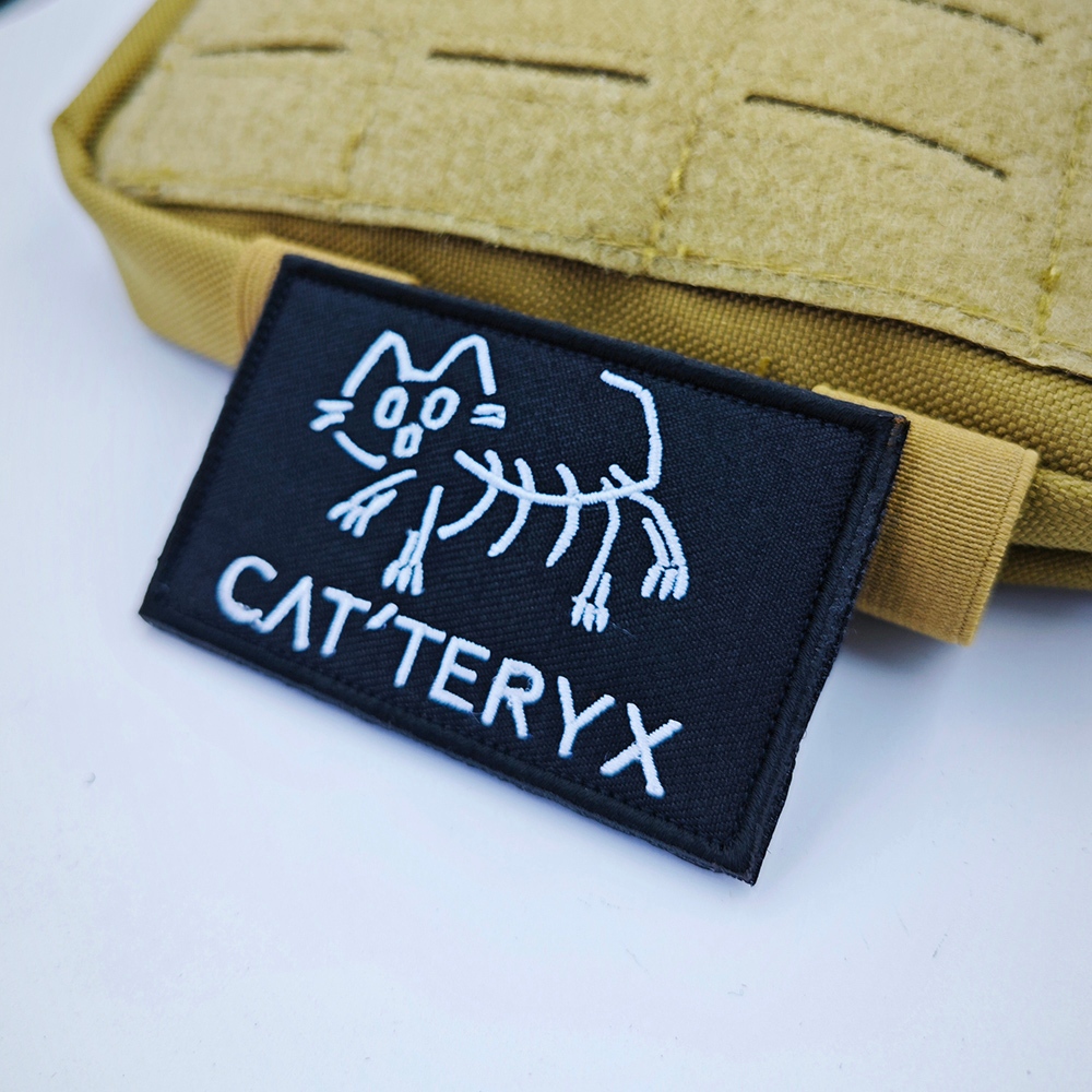 ปักลูกแมว Velcro Badge CAT TERYX ตะขอแหวนสนุก Patch ยุทธวิธีทหาร Patch ...