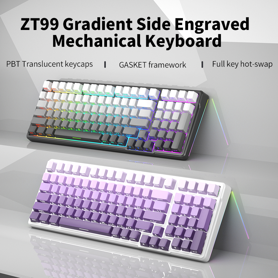 ZIFRIEND ZT99 คีย์บอร์ดเชิงกล Hotswap คีย์บอร์ดเกมมิ่งไร้สายพร้อมไฟ RGB ...