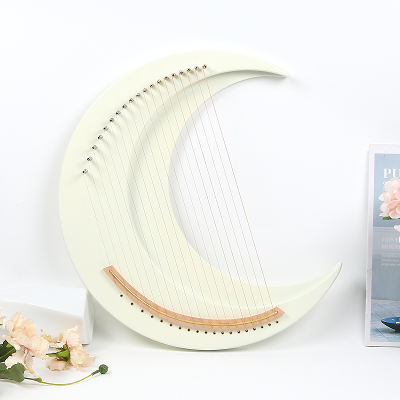 7/19 Strings Moon Lyre Harp เครื่องดนตรีแบบพกพา Stringed Instrument ...