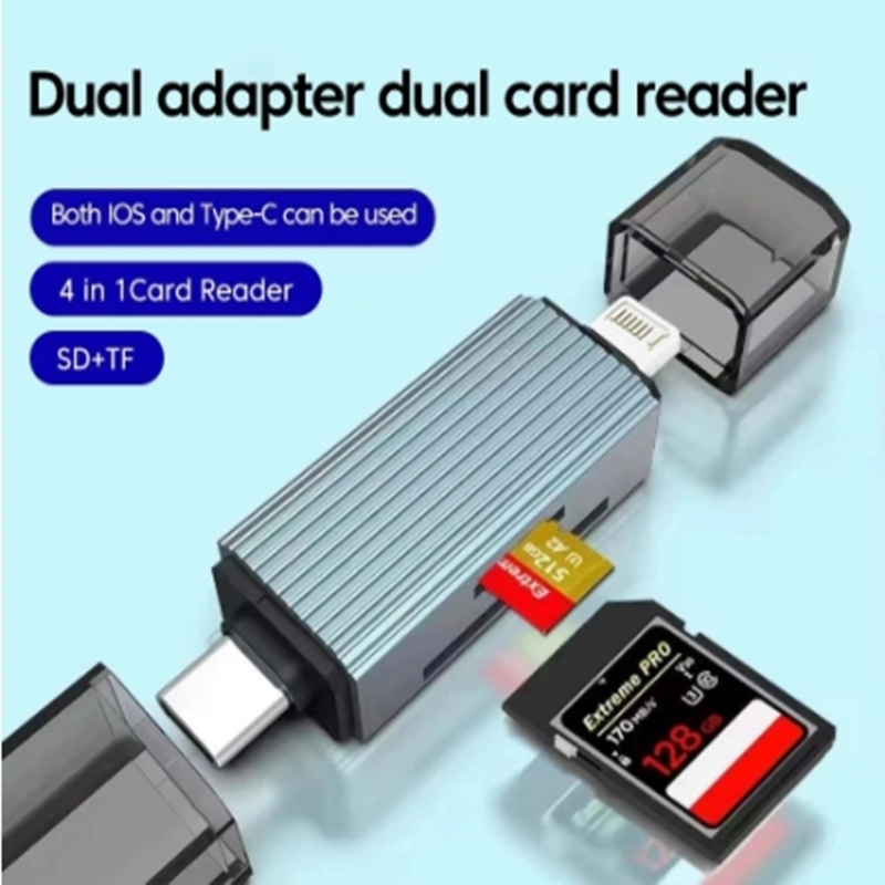 ใหม่ 4 in 1 Card reader พร้อม TypeC USBC & Lightning ถึง SD TF Card ...