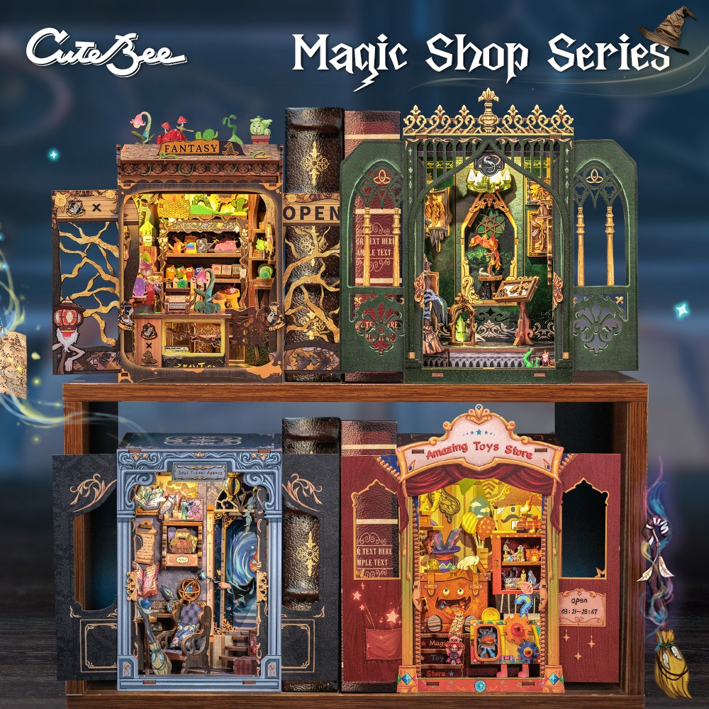Cutebee MF DIY Book Nook Mini Dollhouse Magic Theme Miniature House ...
