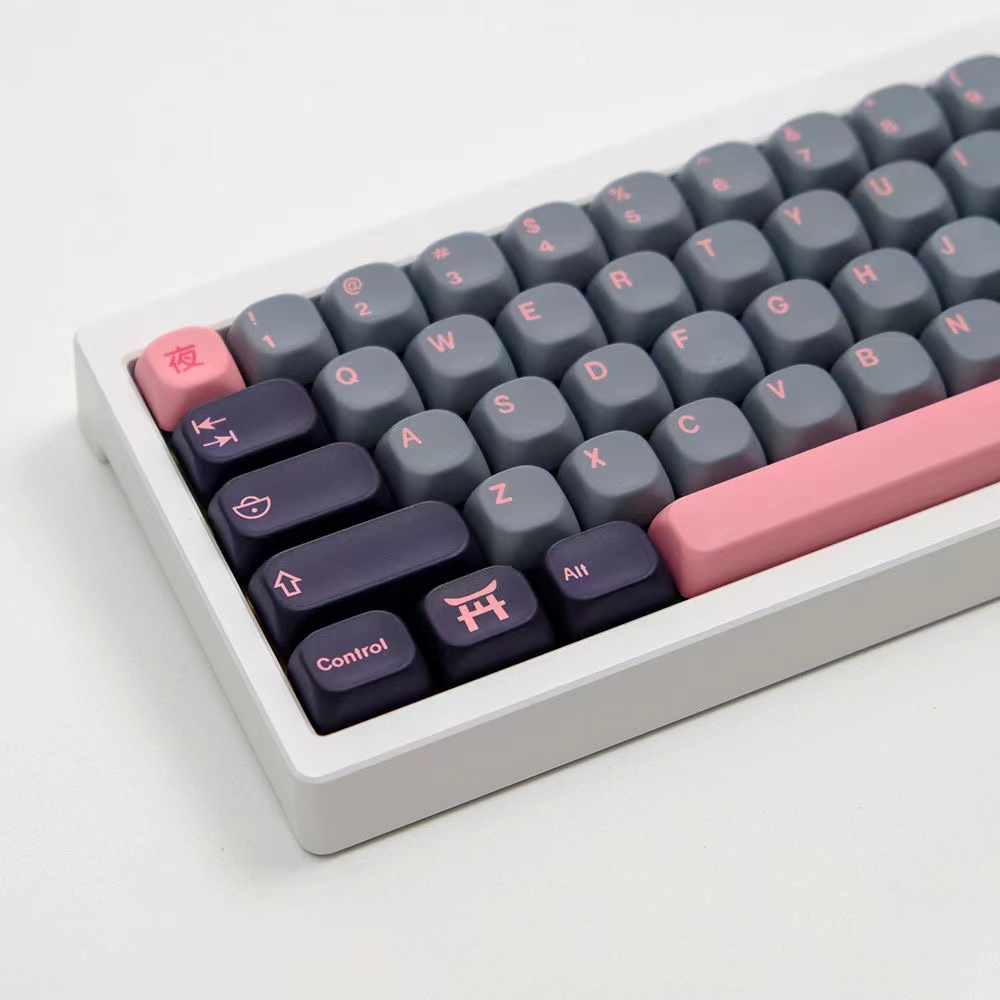 130keys Night Sakura Keycaps KOA โปรไฟล์ PBT Dye Sublimation คํา MOA ...