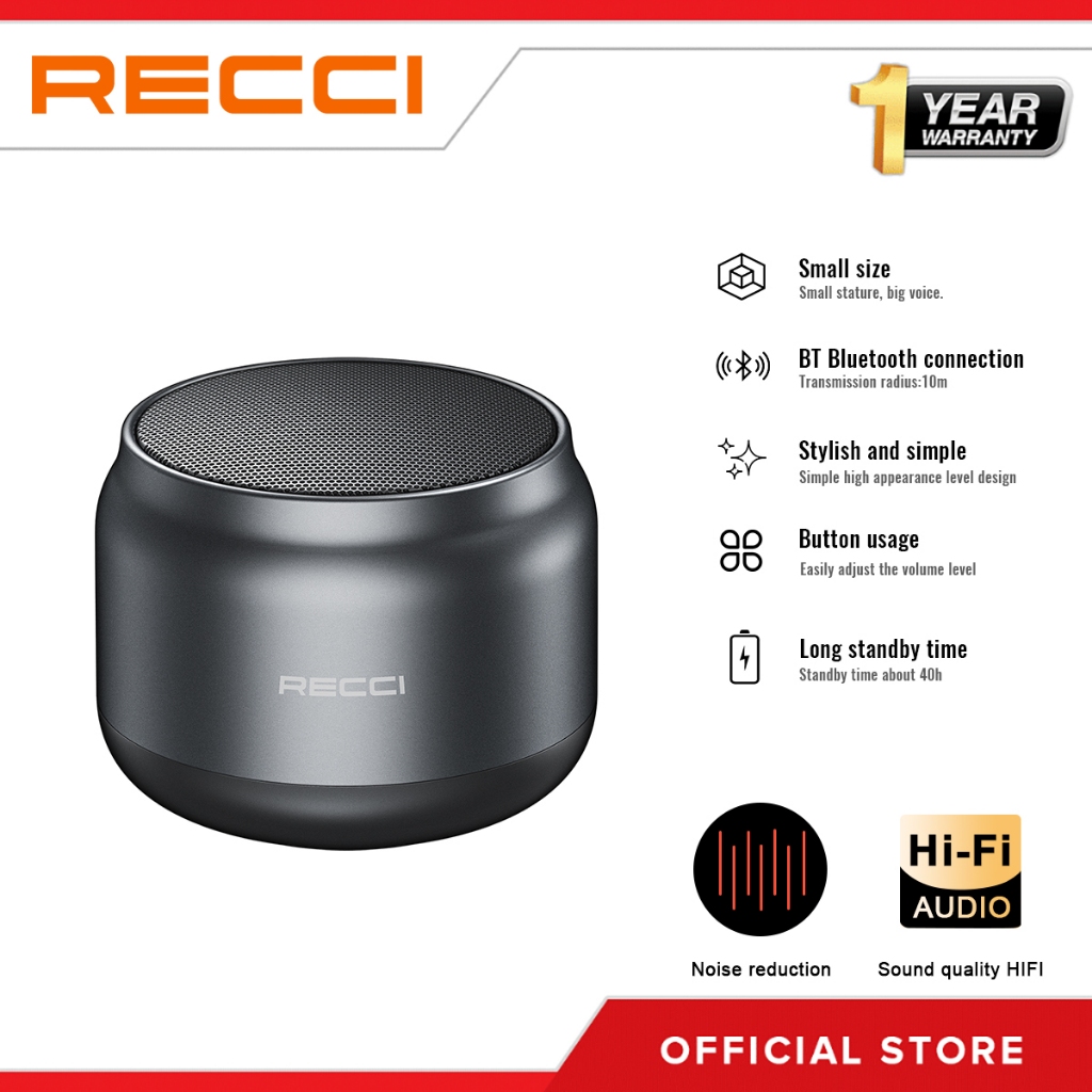 RECCI RSK-W13 Mini Bluetooth speaker ง่ายต่อการพกพา เสียงความละเอียดสูง รับประกัน 1 ปี | Shopee ...