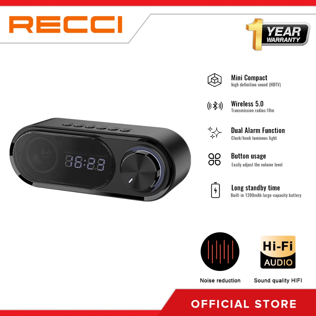 RECCI RSK-W41 เครื่องเล่นบลูทูธไร้สาย With clock function Bluetooth โหมดการเล่น รับประกัน 1 ปี ...